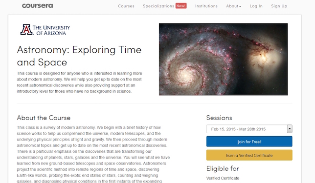 U Arizona Expands to Coursera from Udemy with Astronomy Course -- Campus Technology